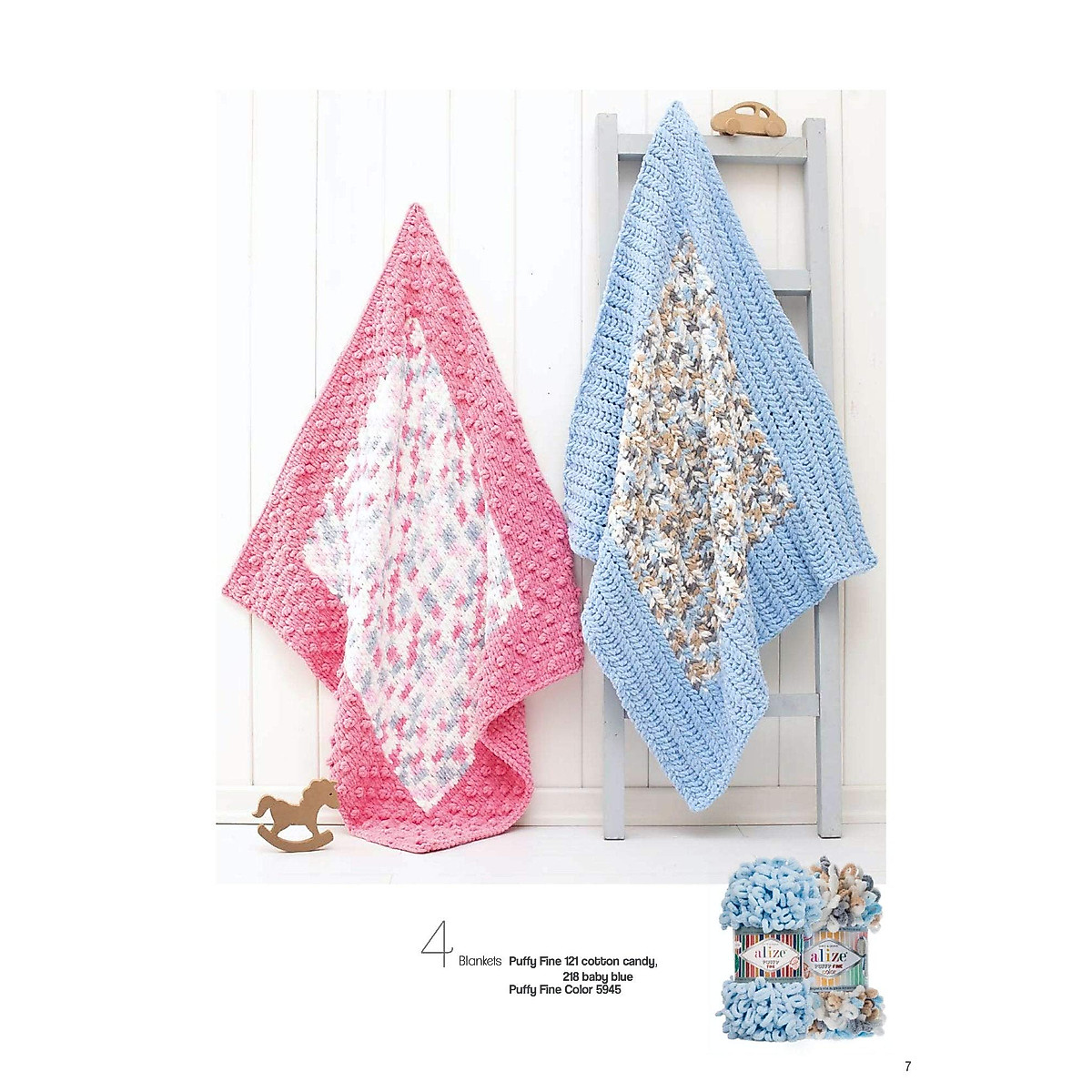 Alize Puffy Fine Color Baby Blanket Yarn Lot of 3skn 300gr 48yds 100% Micropolyester Soft Yarn Hand Knitting Yarn Super Chunky Bulky Woven Worested Yarn (5945)