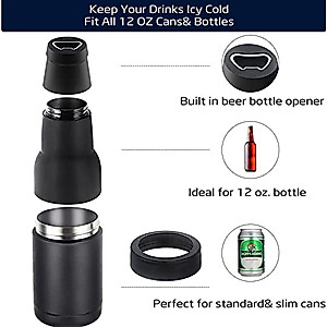 Syuanmuer 12oz Vacuum Insulated Can Cooler, Stainless Steel Slim Can Cooler, Beverage Can Insulator, Insulated Can Holder.