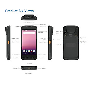 RUGLINE Android 2D Barcode Scanner Mobile Computer 5" Handheld Rugged PDA,Android 11,Octa Core CPU,4GB RAM/64GB ROM,Wireless Wi-Fi 4G LTE for Warehouse Delivery Retail Inventory Management