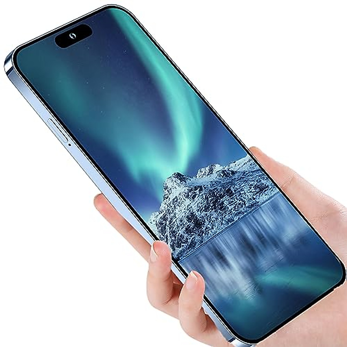 Travel Cheap i15 Pro Max Smartphone, 16GB RAM 1TB ROM, 6800Mah, 7.3INCH HD Capsule Screen, Original Unlocked 5G Mobile Phones for Birthday Gifts,Blue-1TB