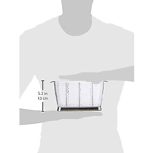 iDesign Rain Plastic Silverware Caddy Organizer Flatware Holder for Kitchen Countertop Storage, Dining Table, Outdoor Patio, Picnic Tables, Clear