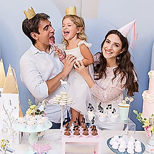 24 PCS Music Notes Cupcake Toppers Black Glitter Musical Symbol Cupcake Picks for Rock Music Concert Theme Baby Shower Wedding Birthday Party Cake Decorations Supplies