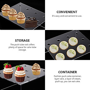 DOITOOL 1 Set 12 Hole Push Pop Cake Stand and Clear Push- up Cake Pop Shooter Plastic Containers for Wedding Baby Shower Birthday Parties