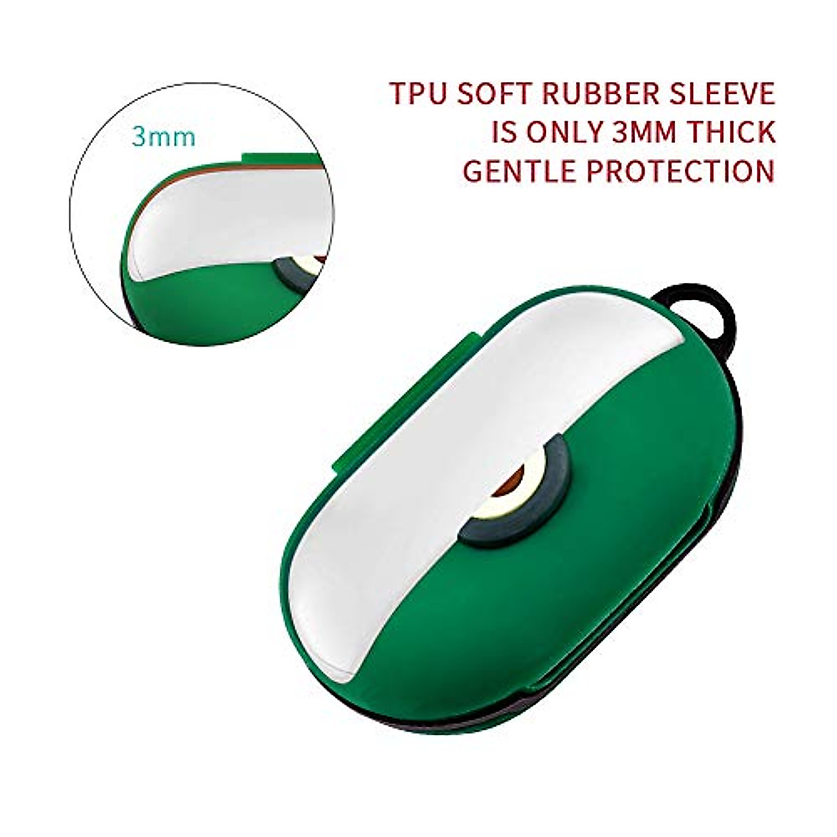 Newseego Compatible with Galaxy Buds（2019） Case, Galaxy Buds+ Plus （2020） Cover Cute 3D Soft Case with Ring Buckle Keychain Galaxy Buds Case-Avocado