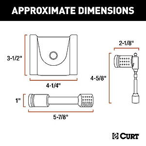 CURT 23086 Trailer Lock Set for 2-Inch Receiver, Up to 2-1/2-Inch Coupler Latch Span, 1-7/8 or 2-In Lip
