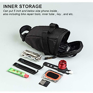 Bicycle Saddle Bag, JASLITE Bike Bag Under Seat Pouch Wedge Packs with Reflective Stripes,Bike Seat Pack Bag Cycling for Foldable Road Mountain Bike,Waterresistant