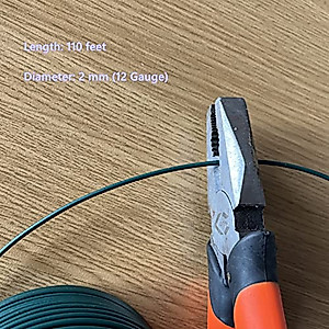 12 Gauge (2mm) Plastic Coated Garden Wire 110 Feet Twist Tie Wire for Training Vines Roses and Other Climbing Plants