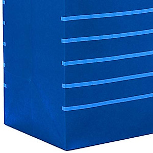 Hallmark 11" Large Blue Gift Bags (Pack of 3) for Hanukkah, Christmas, Birthdays, Graduations, Father's Day, Baby Showers, Bridal Showers, Weddings, Care Packages