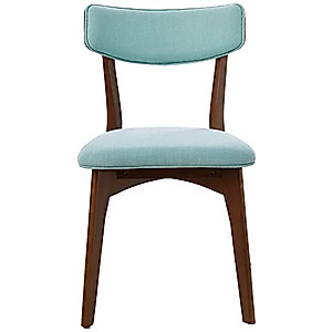 Christopher Knight Home Abrielle Mid-Century Modern Fabric Dining Chairs with Natural Walnut Finished Rubberwood Frame, 2-Pcs Set, Mint / Natural Walnut