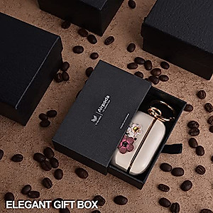 V-MORO for Airpods Pro 2nd Generation Case, Flower AirPod Pro 2 Leather Case Protective Floral Hard iPod Pro 2 Case for Women Men with Keychain for Airpods Pro 2(2022), Rice White