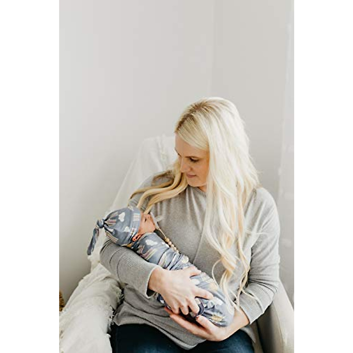 Copper Pearl Large Premium Knit Baby Swaddle Receiving Blanket Hope