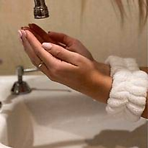 ZaneGear 3 Piece - Original USA Spa Headband and Wrist Washband Face Wash Set - Reusable - Prevent Liquids from Spilling Down Your Arms -Birthday/Bridal Party/Skincare/Any Occasion Gift