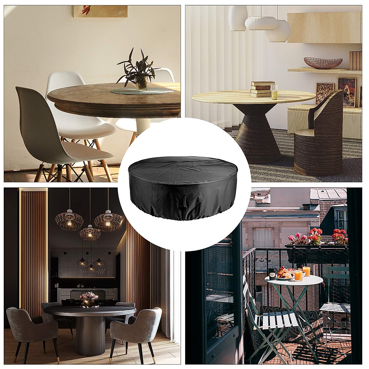 Maiju Outdoor Patio Furniture Covers Waterproof Table Chair Set Covers Windproof Tear-Resistant UV Round Cover for Outdoor Garden Patio Yard Park Furniture Cover