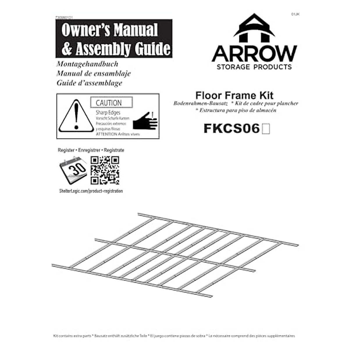 Arrow Sheds Floor Frame Kit for Arrow Classic Sheds Sized 12' x 12'
