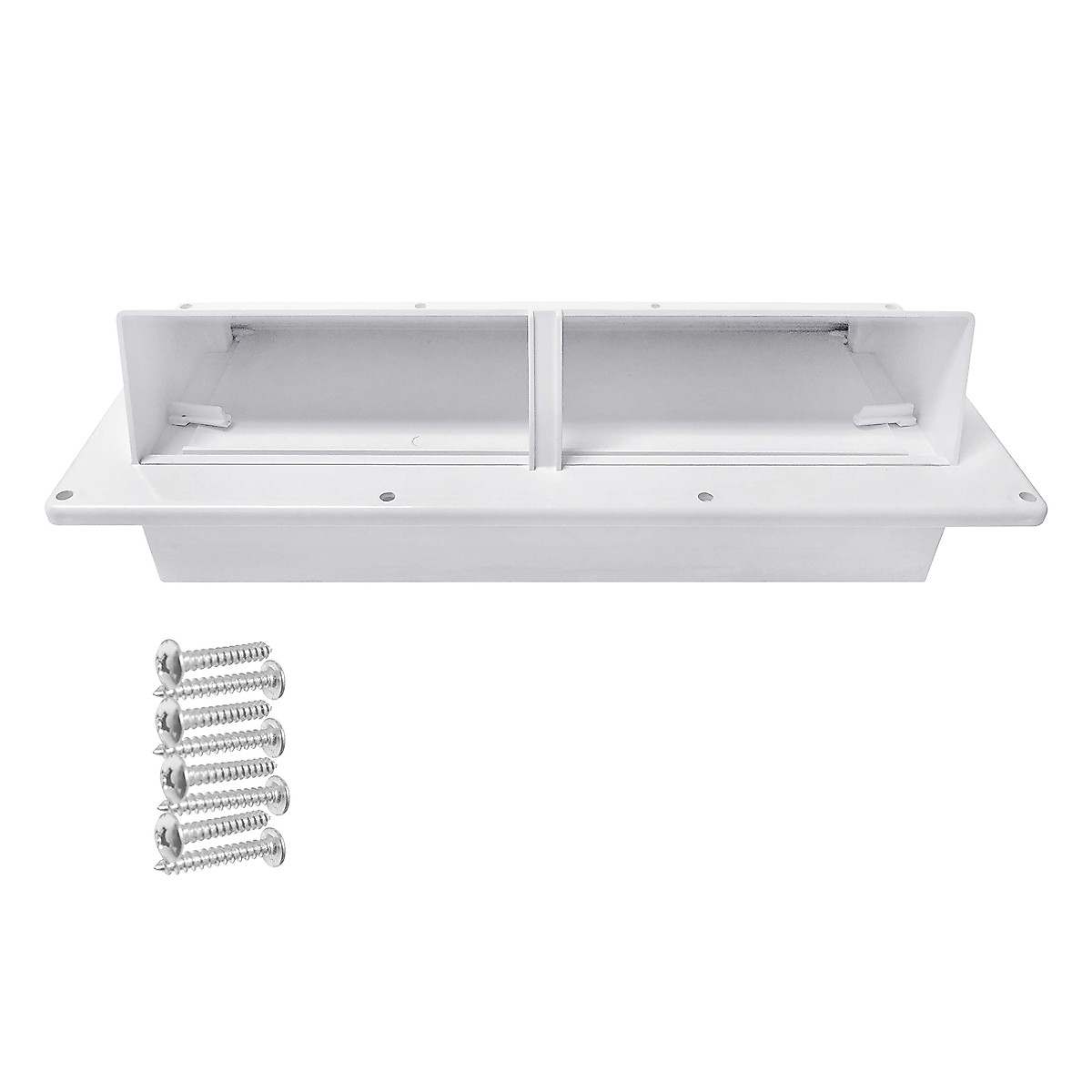 Camp'N RV Exhaust Vent Cover - RV Range Hood Vent/RV Range Hood Cover/Sidewall Vent w/Locking Flap (White)