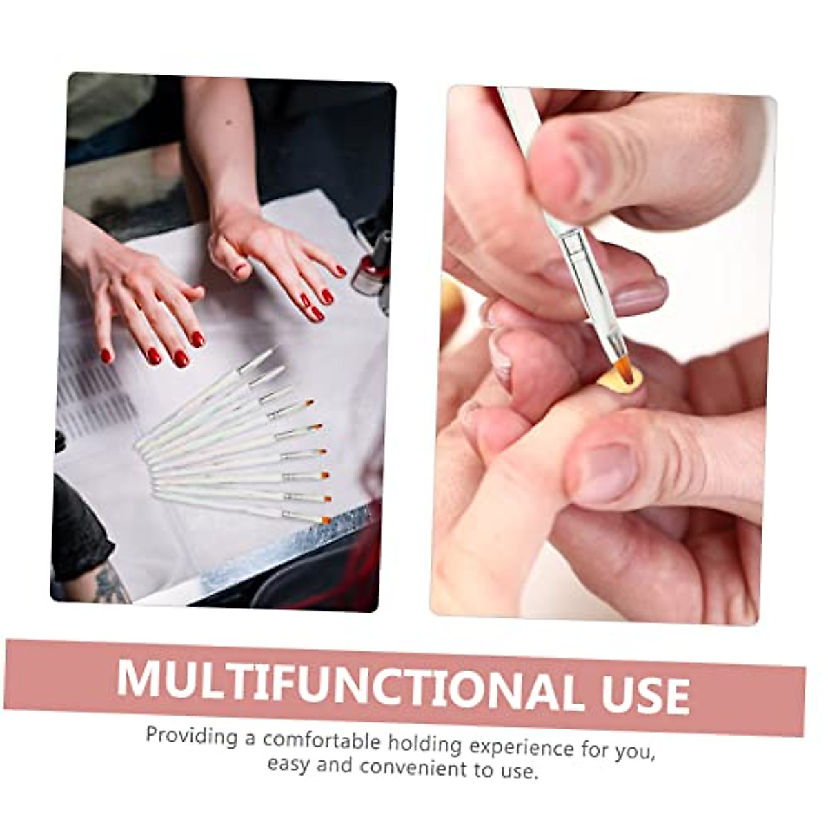 minkissy 9pcs Nail Pen Nail Airbrush Pinceles Para Uñas Acrilicas Lipstick Applicator Fine Brushes Nail Art Supplies Nail Art Brushes Nail Art Pen Manicure DIY Drawing Pen Nail Supplies UV