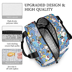 Cartoon Lunch Bag Tuxedosamm Lunch Tote Bag Portable Lunch Box With Pocket for Womens Men
