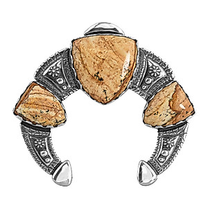 American West Sterling Silver Picture Jasper Gemstone Naja Pendant