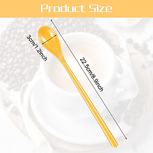 4Pcs 8.9 Inches Long Handle Spoons Iced Tea Spoons Long Handle Mixing Spoon Long Plastic Ice Handle Spoon Coffee Spoons Colorful Teaspoons Long Teaspoons for Ice Cream Sundae Cocktail Hot Chocolat