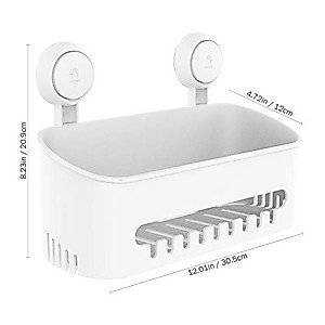 Uten Shower Caddy Drill-Free with Vacuum Suction Cup Removable Shower Shelf Storage Basket Powerful Suction