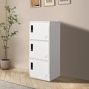 MAITER 3 Door Vertical Stackable Storage Cabinet with Lock,Metal Lcoker,Organizer for Office, Home, Gym,School,Employee,Kids