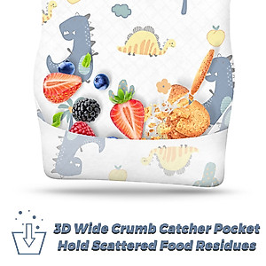 AutoTime Disposable Baby Bibs 8x13.7'' Large with Crumb-Catcher, Baby Travel Essential Reusable Fastener Baby Bibs for Boys Girls 20 Count Non-Woven Bibs for Toddler