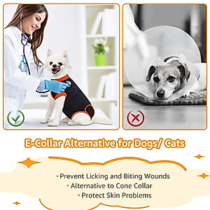 iBuddy Dog Surgical Recovery Suit, Professional Pet Recovery Shirt Dog Abdominal Wounds Bandages for Male Female，Anti Licking Breathable Dog Shirt