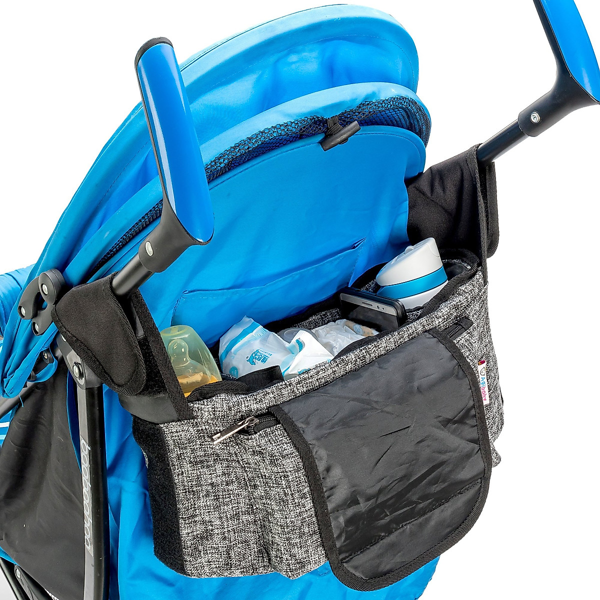 Agibaby Universal Stroller Organizer with Cup Holders | Baby Diaper Bag/Caddy with non-slip straps