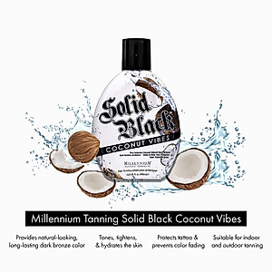 Millennium Tanning Solid Black Coconut Vibes - Indoor & Outdoor Tanning Lotion (13.5 Ounces)