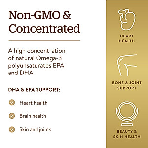 Solgar Double Strength Omega-3 700 mg, 120 Softgels - Fish Oil Supplement - Support for Cardiovascular, Joint & Cellular Health - Contains EPA & DHA Omega 3 Fatty Acids - Gluten Free - 120 Servings