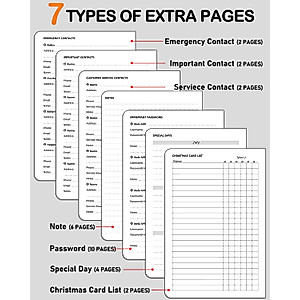 WEMATE Spiral Address Book with Alphabetical Tabs, Leather Password Book, Address Organizer Telephone Notebook Journal Keep Contact Safe Hardcover Large Print for Seniors Home Office 5.8″×8.2″, Black