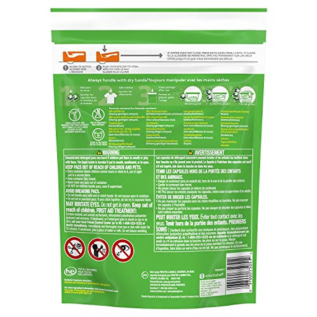 Gain Flings Liquid Laundry Detergent, Island Fresh Scent, 35 Count, HE Compatible