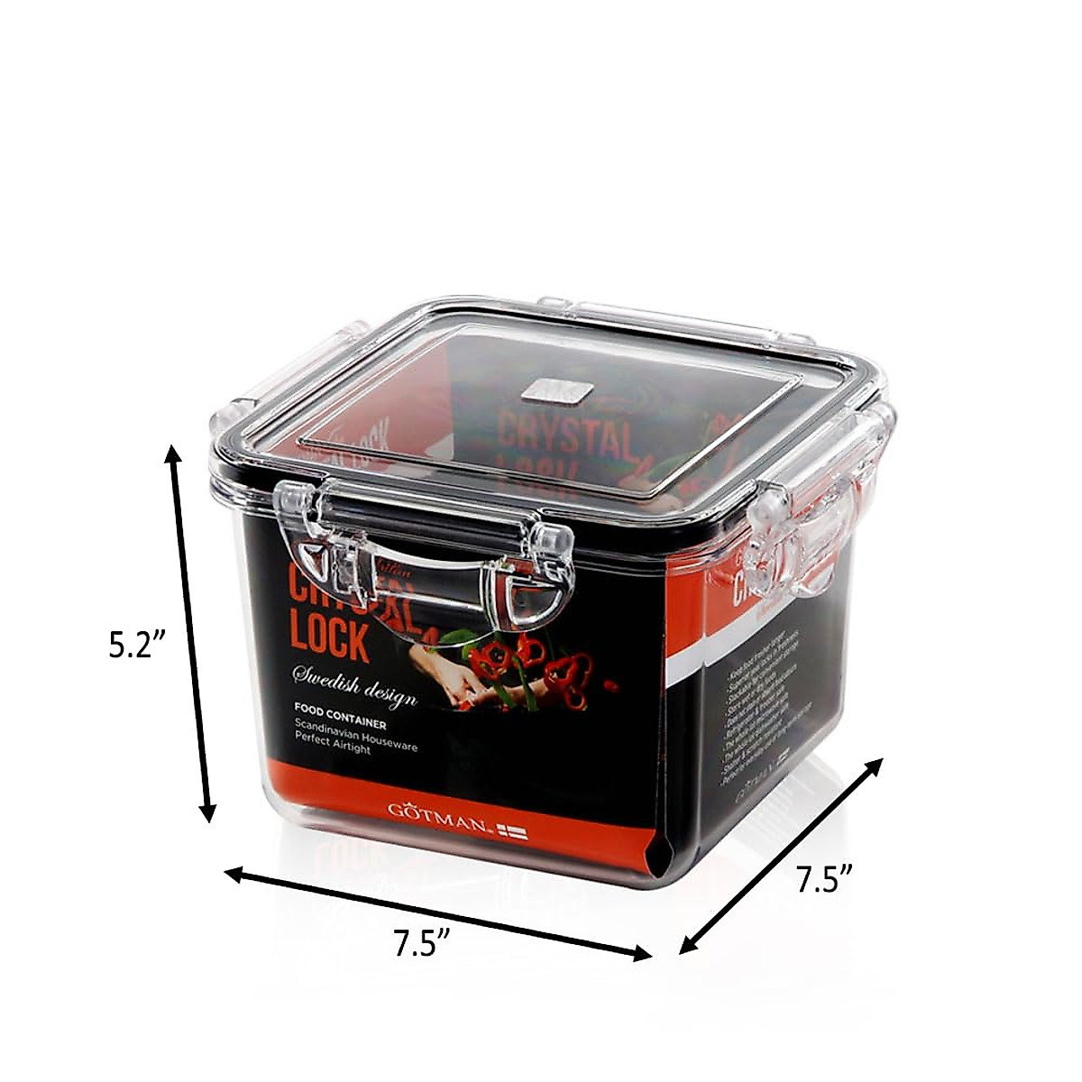 gotman Airtight Food Storage Container With Lid (87.9 oz) - Leak-Proof Large container| BPA-Free | Meal Prep | Microwave, Freezer and Dishwasher Safe | Kitchen Fridge Organizer Boxes | Fresher Food