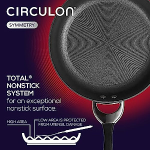 Circulon Symmetry Hard-Anodized Nonstick Frying Pan, 8.5-Inch, Black