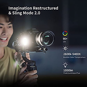 ZHIYUN Weebill 3 Combo - 3-Axis Professional Video Stabilizer Camera Gimbal Stabilizer for DSLR and Mirrorless Camera, Compatible with Sony Canon Nikon Panasonic, L-Shape Body, Built-in Light & Mic