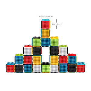 Infantino Press & Stay Sensory Blocks for Babies Age grade 6m+ , 24-Piece Set, Multicolor