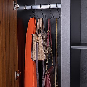 CINPIUK 18 PCS Purse Hangers for Closet, Heavy Duty Twisted Metal Hooks Hang Purses in Closet, Handbag Storage Organizer Closet Hooks for Hanging Purses, Scarves, Belts, Hats