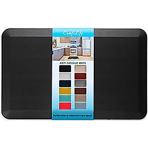 ComfiLife Anti Fatigue Floor Mat – 3/4 Inch Thick Perfect Kitchen Mat, Standing Desk Mat – Comfort at Home, Office, Garage – Durable – Stain Resistant – Non-Slip Bottom (20" x 32", Black)