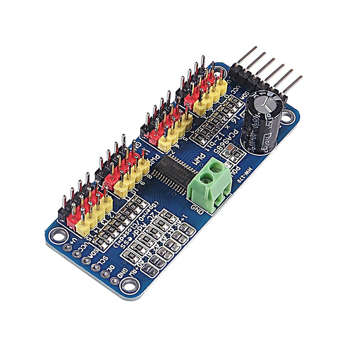 ALMOCN 2PCS PCA9685 16 Channel PWM Servo Motor Driver 12 bit IIC Interface Module for Arduino Robot Raspberry pi