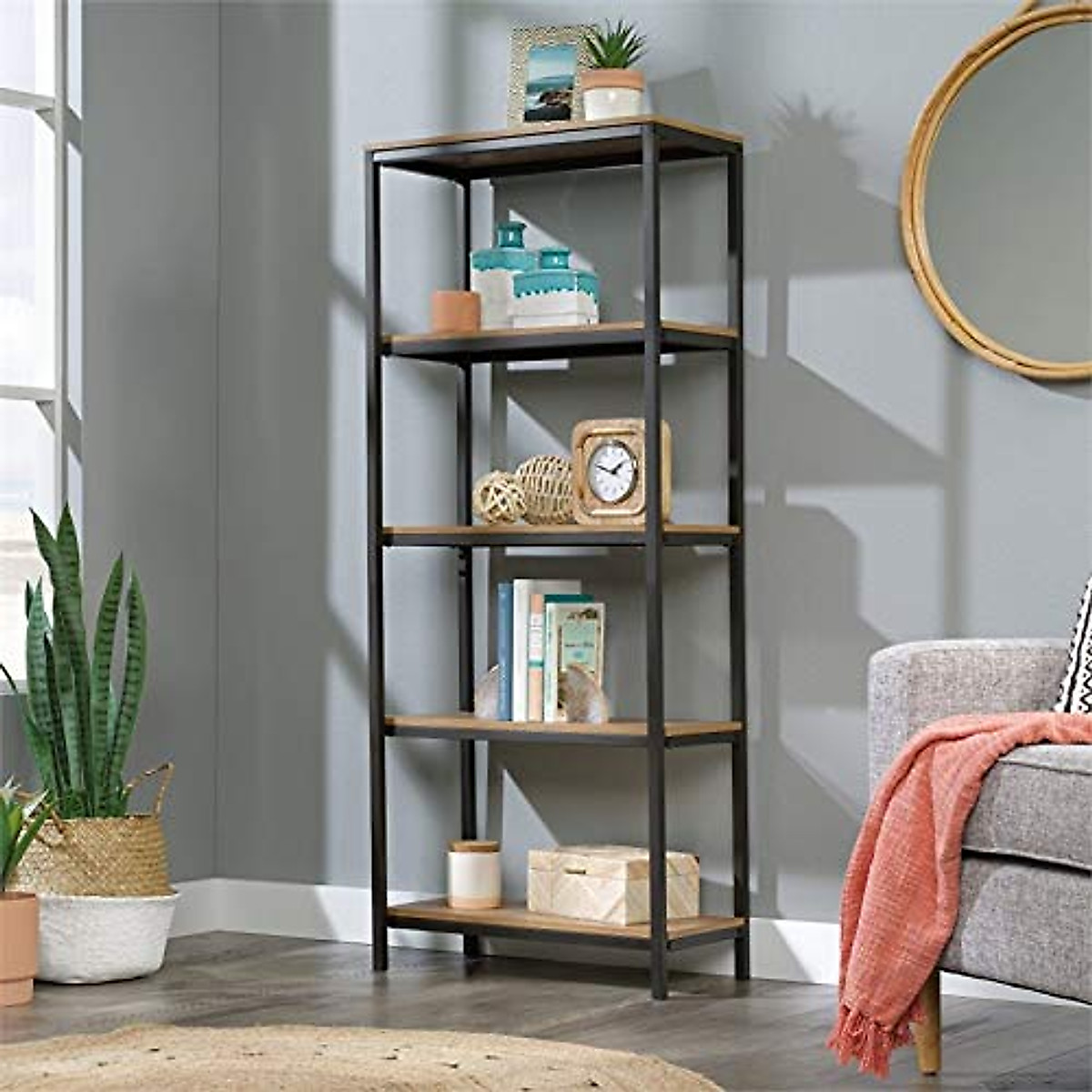Sauder North Avenue Tall Bookcase, Sindoori Mango Finish