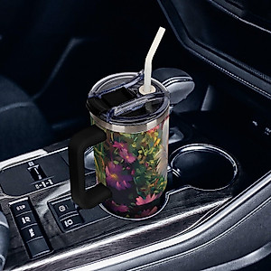 West Highland Terrier in The Garden 40oz Water Bottle Double Wall Insulated Tumbler with Handle Leakproof Travel Mug Black-style