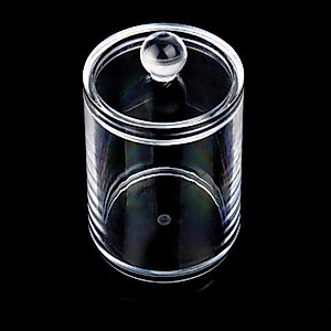 Kamay's 2PCS Transparent Dust-proof Cotton Ball Pad Swabs Make Up Pads Dispenser Holder Organizer Container with lid Multifunction Acrylic Cosmetic Makeup Organizer (SF-297-2)