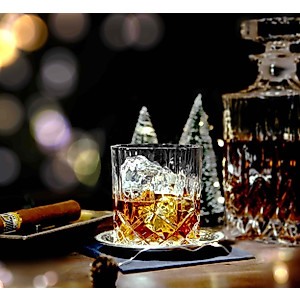 ELIDOMC 11Oz Old Fashioned Glasses With Luxury Giftbox, Unique Lead Free Cocktail Glass, Crystal Clear Whiskey Glasses for Men (Set of 4)