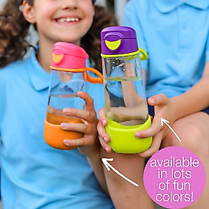 b.box 15oz Sport Spout Bottle: Kids Water Bottle with Durable Tritan. Silicone Spout with Flip Top Lid, Leak Proof, Spill Proof, BPA Free (Ocean Breeze, 15 oz)