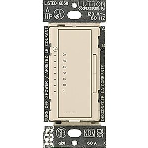 Lutron MA-T530G-LA Maestro eco-timer Single-Pole Dimmer, Light Almond