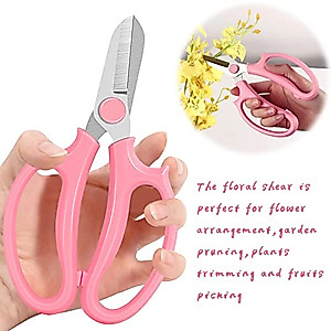 3 Pcs Garden Scissors Floral Shears,Professional Floral Scissors with Comfortable Grip Handle,Premium Garden Pruning Shears for Plants Trimming and Fruit Picking Trimming,Pink