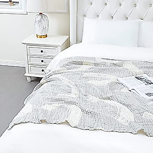 amorchoice Muslin Throw Blanket - Soft and Lightweight All-Season Cotton Gauze Throw Blanket for Warm Cozy Comfort, Perfect for Adults (Grey, 60×80)