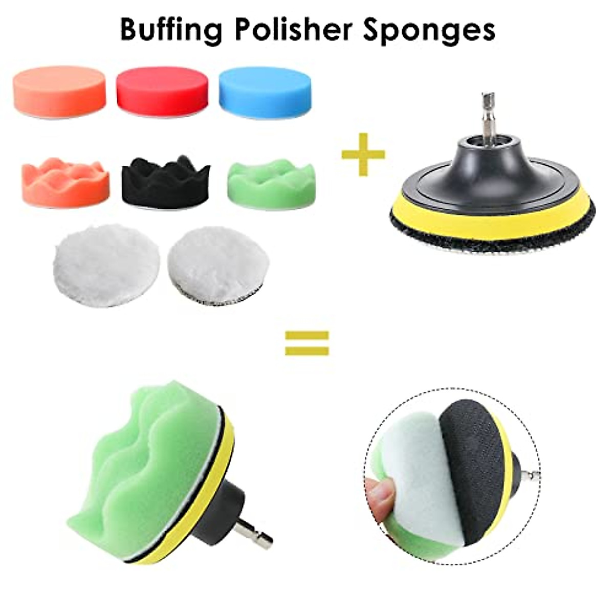 AuInn Decal Adhesive Removal Tool, Eraser Wheel Sticker Remover Kit, Decal Remover Eraser Wheel Kit with Sponge Polishing Pads, Wool Buffing Pad for Cars, Boat, Bikes, Motorcycles