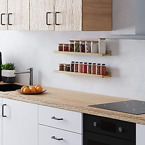 Wallniture Denver 24" Book Shelves for Kids Room Decor and Nursery, Wood Floating Shelves for Wall, Natural Pine, Set of 6