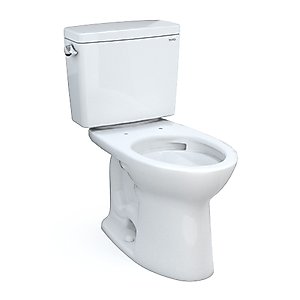 TOTO Drake Two-Piece Elongated 1.6 GPF TORNADO FLUSH Toilet with CEFIONTECT, Cotton White - CST776CSG#01